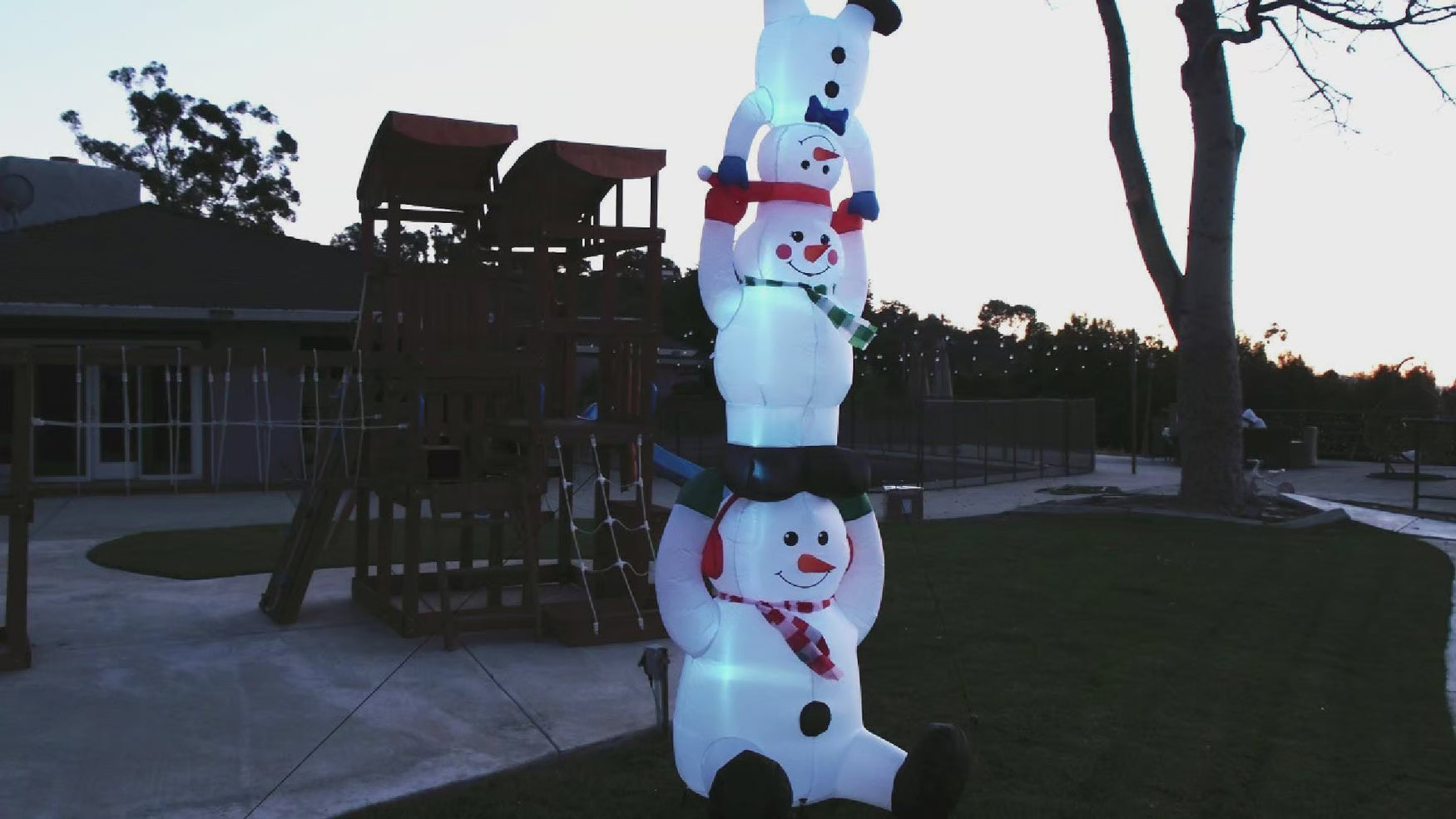 10FT Inflatable Snowman Family Tower Outdoor Decoration- Christmas ...